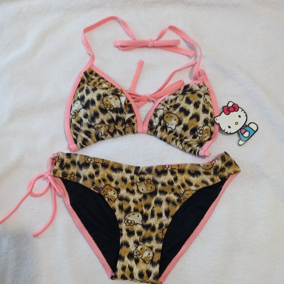 Hello Kitty | Swim | Hello Kitty By Sanrio 2 Pc Pinkbackanimal Print Polyester Blend Bikini Set ...
